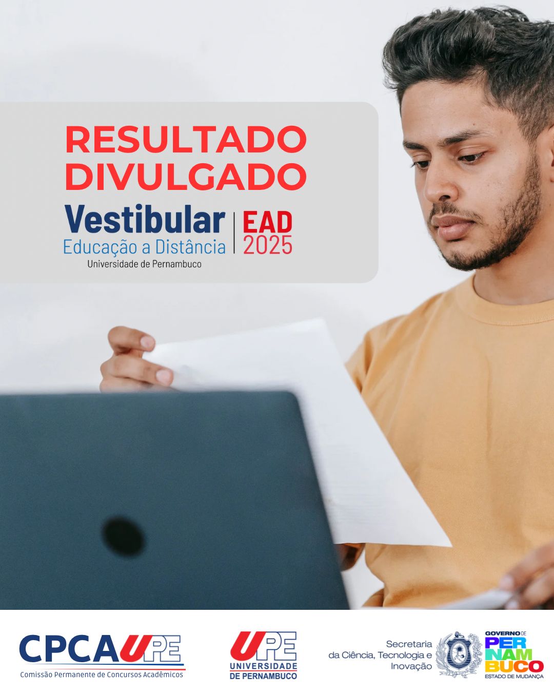 UPE divulga resultado do Vestibular EAD 2025 - Universidade de Pernambuco
